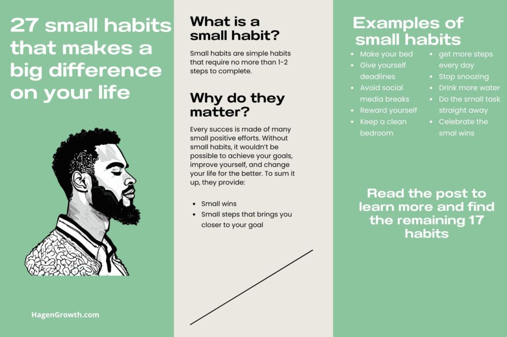 27 small habits that makes a big difference on your life - Hagen Growth